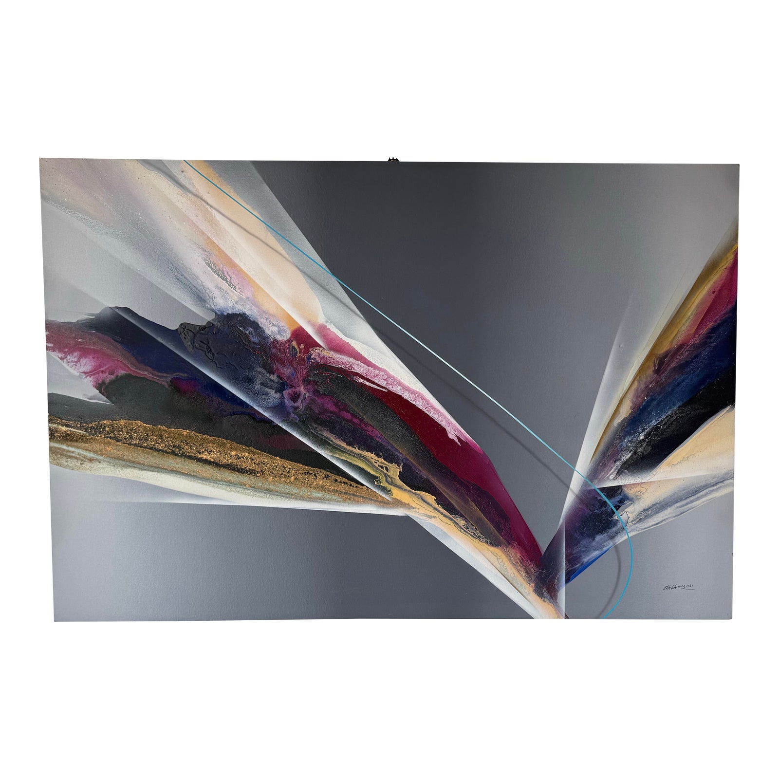 1981 Elba Alvarez (Venezuelan, B. 1944) Expressionist Abstract Painting ...