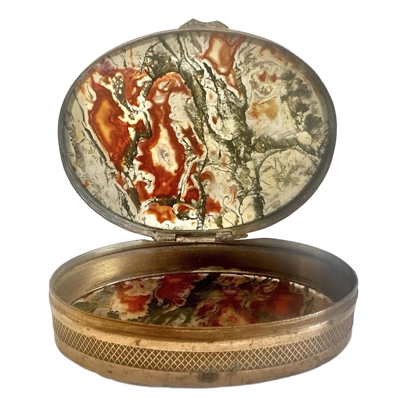 Antique French Agate & Brass Filigree Box, Paris, Circa 1870 | Chairish