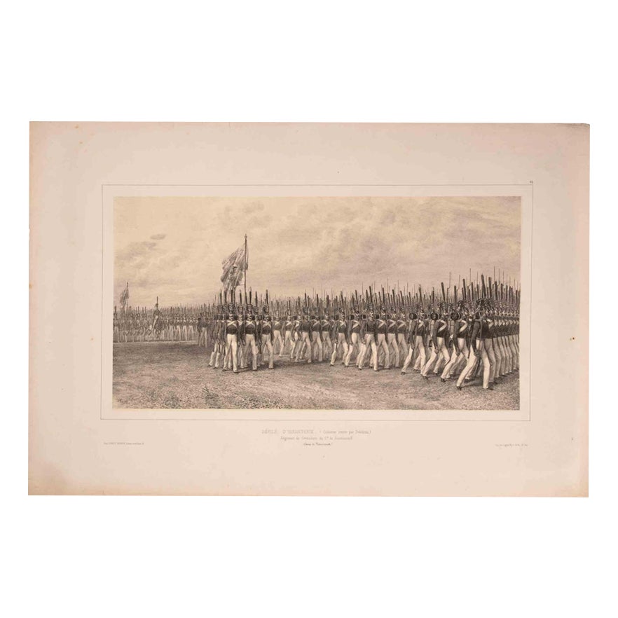 Auguste Raffet, Infantry Parade, 1800s, Lithograph | Chairish