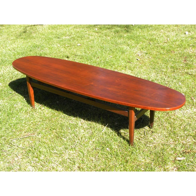Vintage Mid-Century Solid Wood Surfboard Coffee Table | Chairish