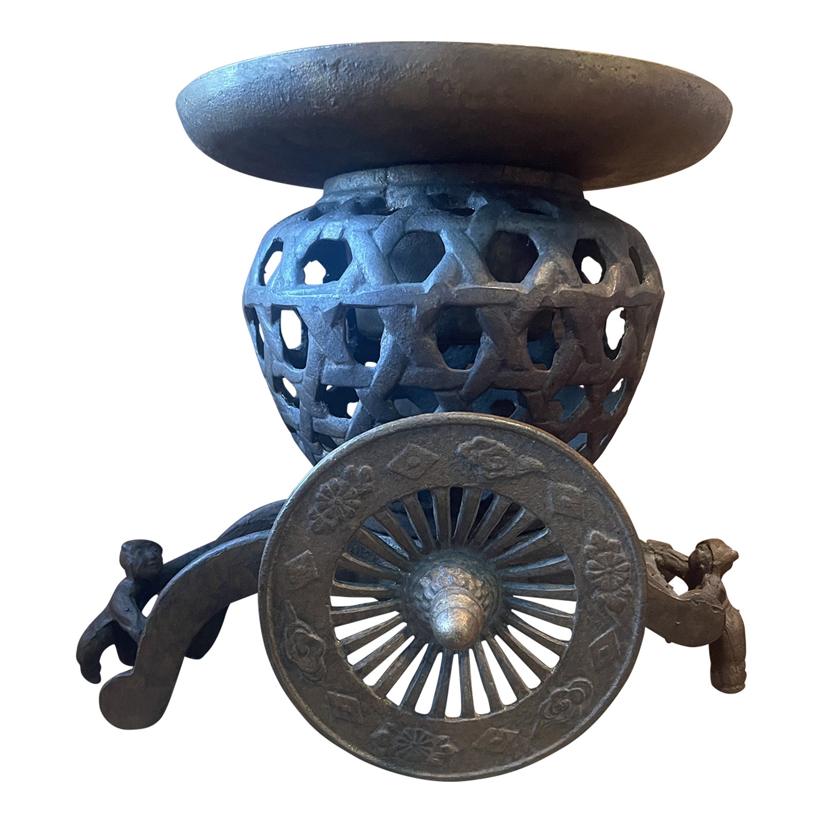 Late 19th Century Japan Early Ikebana Planter Garden Cart With Children ...