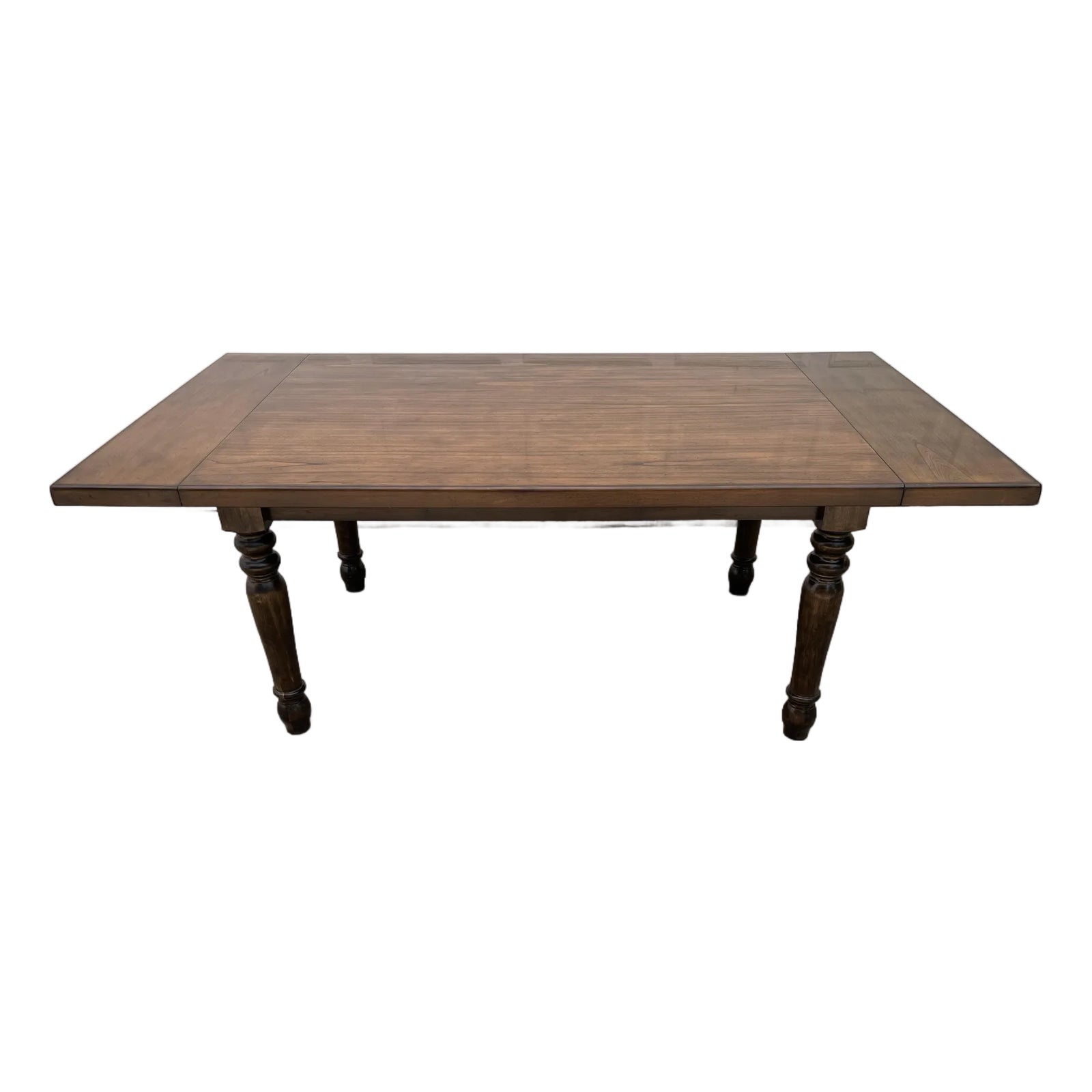 Rustic Walnut Farmhouse Extension Dining Table | Chairish