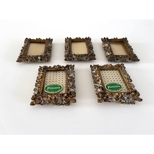 Mini Florentine Picture Frames - Set of 5 | Chairish