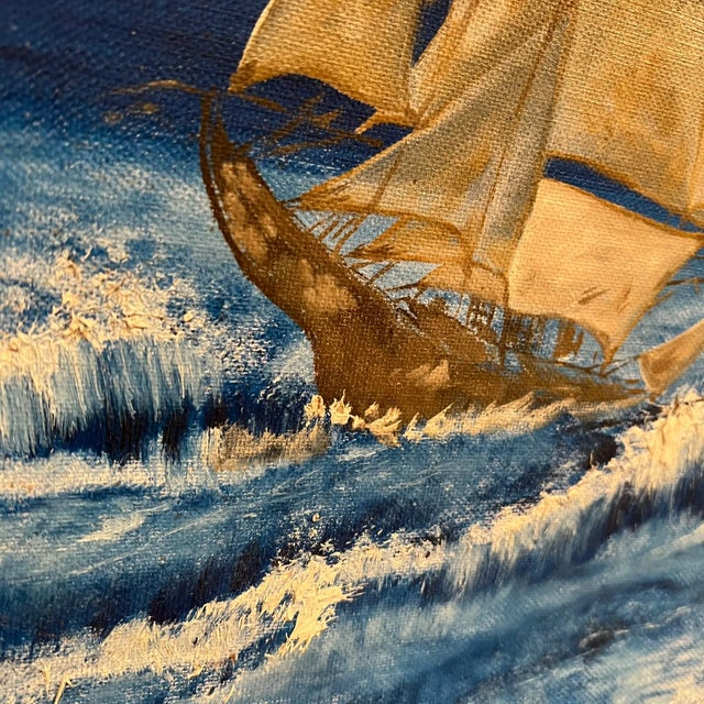 Mid 20th Century Vintage Carved Wood Frame of Original Clipper Ship ...