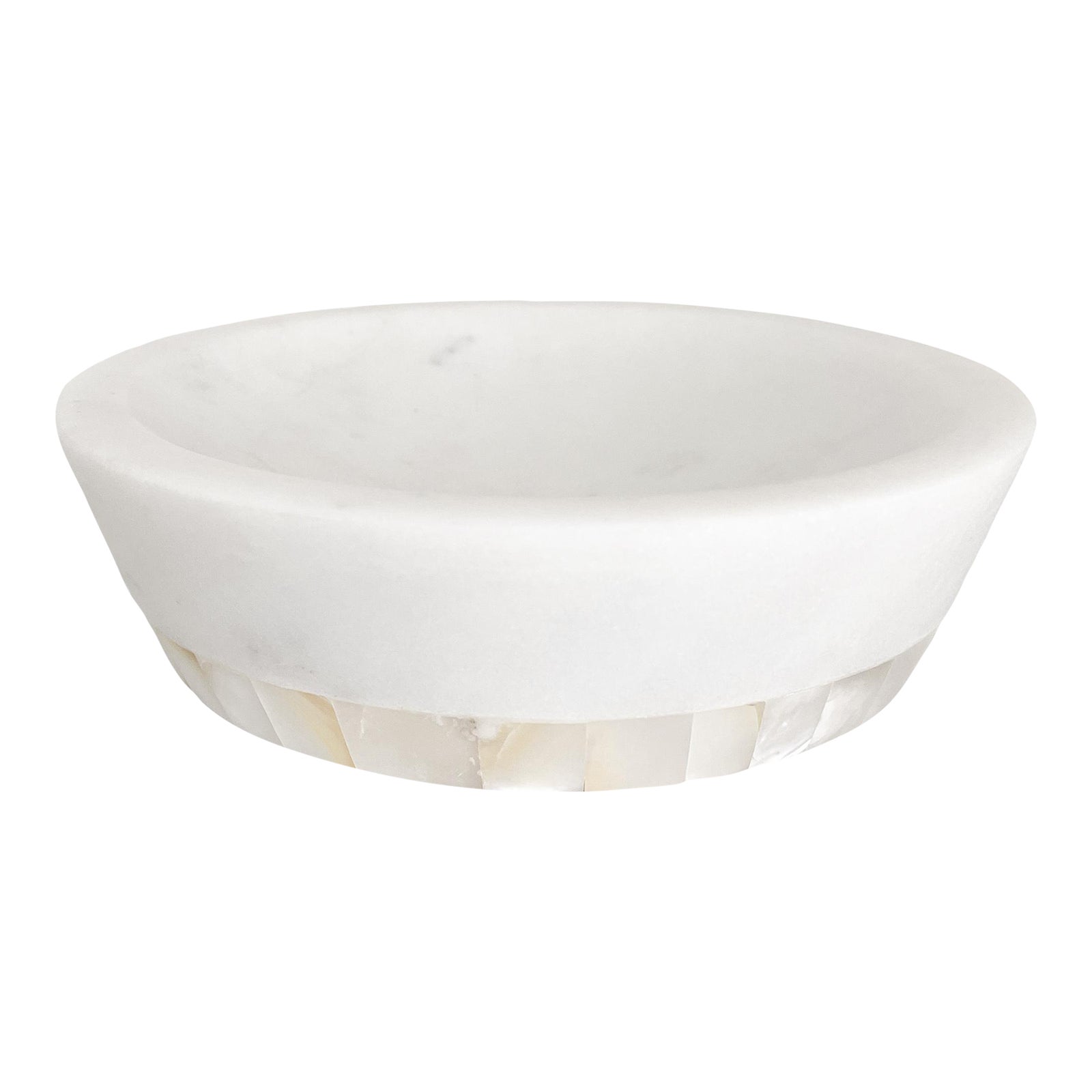 Mother of Pearl White Marble Bowl (Medium) | Chairish