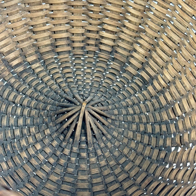 19th Century Antique Woven Ash Splint Gathering Basket, Round & Shallow ...