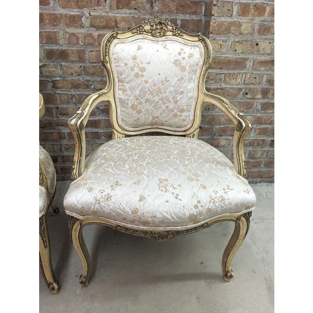 Mid 20th Century French Rococo Louis XV Fauteuil Arm Chairs - Set of 2 ...