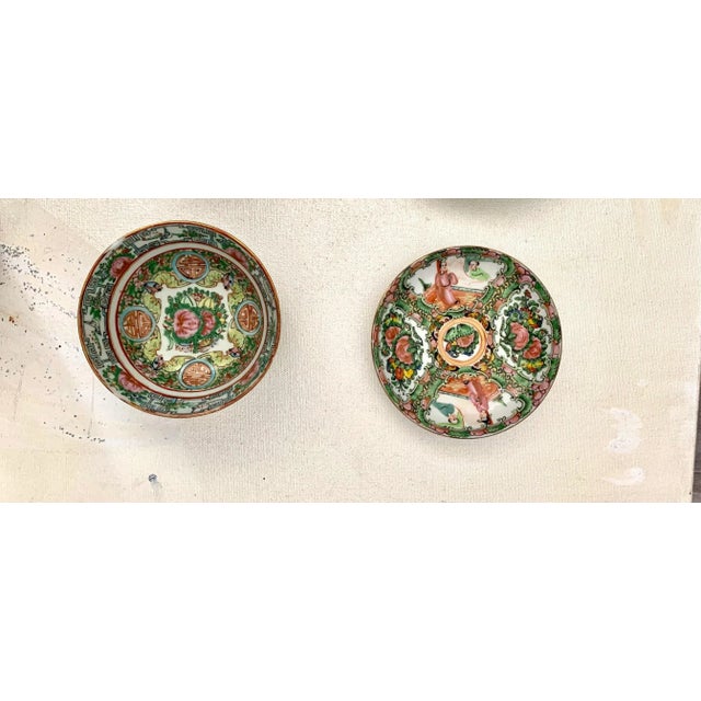 Antique Chinese Rose Medalion Paperthin Handpainted Late 19th Century ...