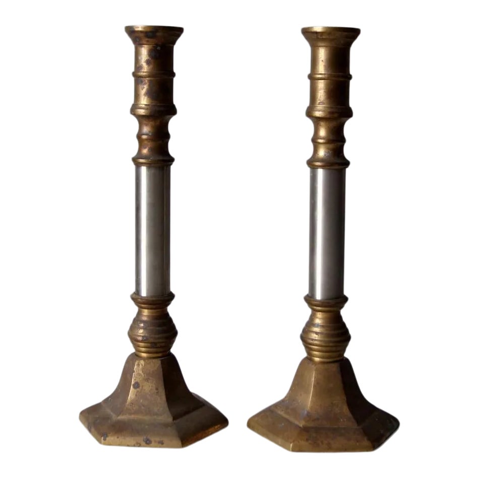 Vintage Candlestick Holders Pair | Chairish