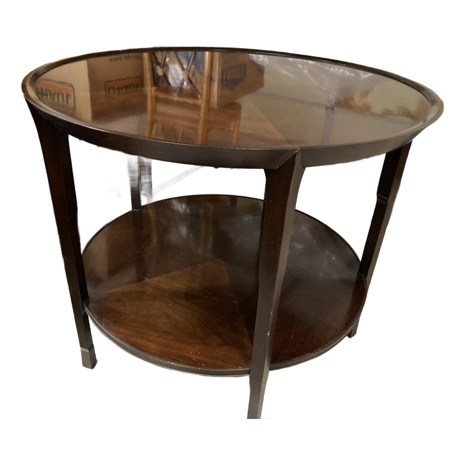 Baker Furniture Bill Sofield Two Tier Round Table | Chairish