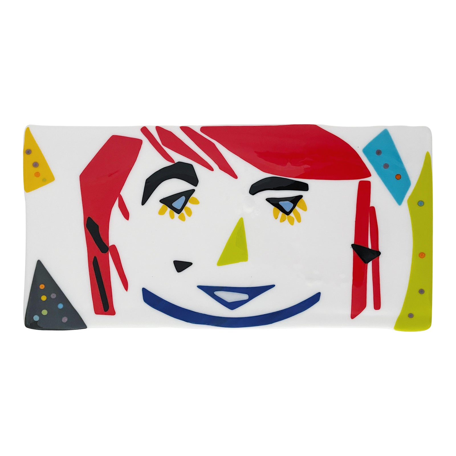 Vintage Face Fused Art Glass Portrait | Chairish