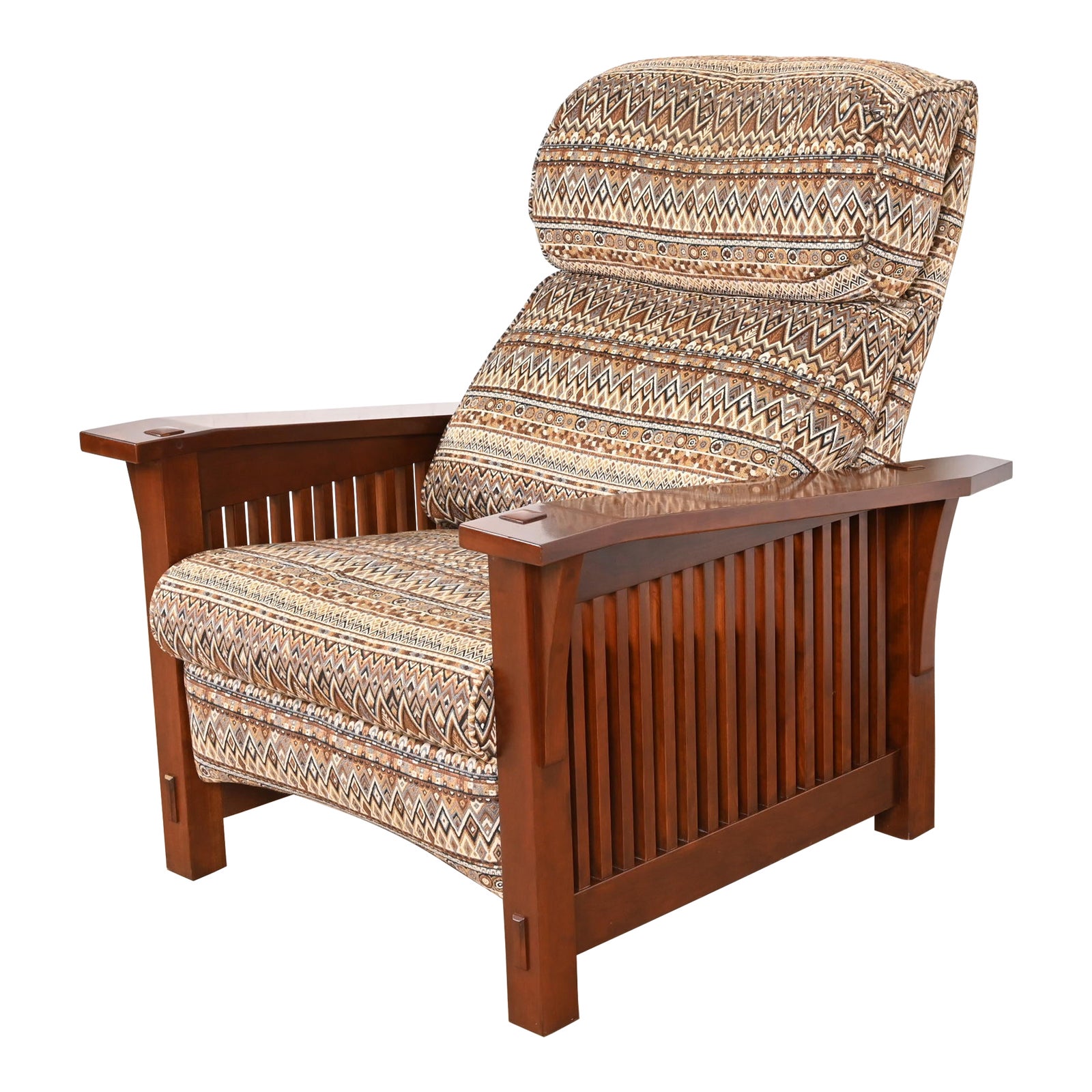 Stickley Mission Arts & Crafts Cherry Wood Spindle Reclining Morris ...