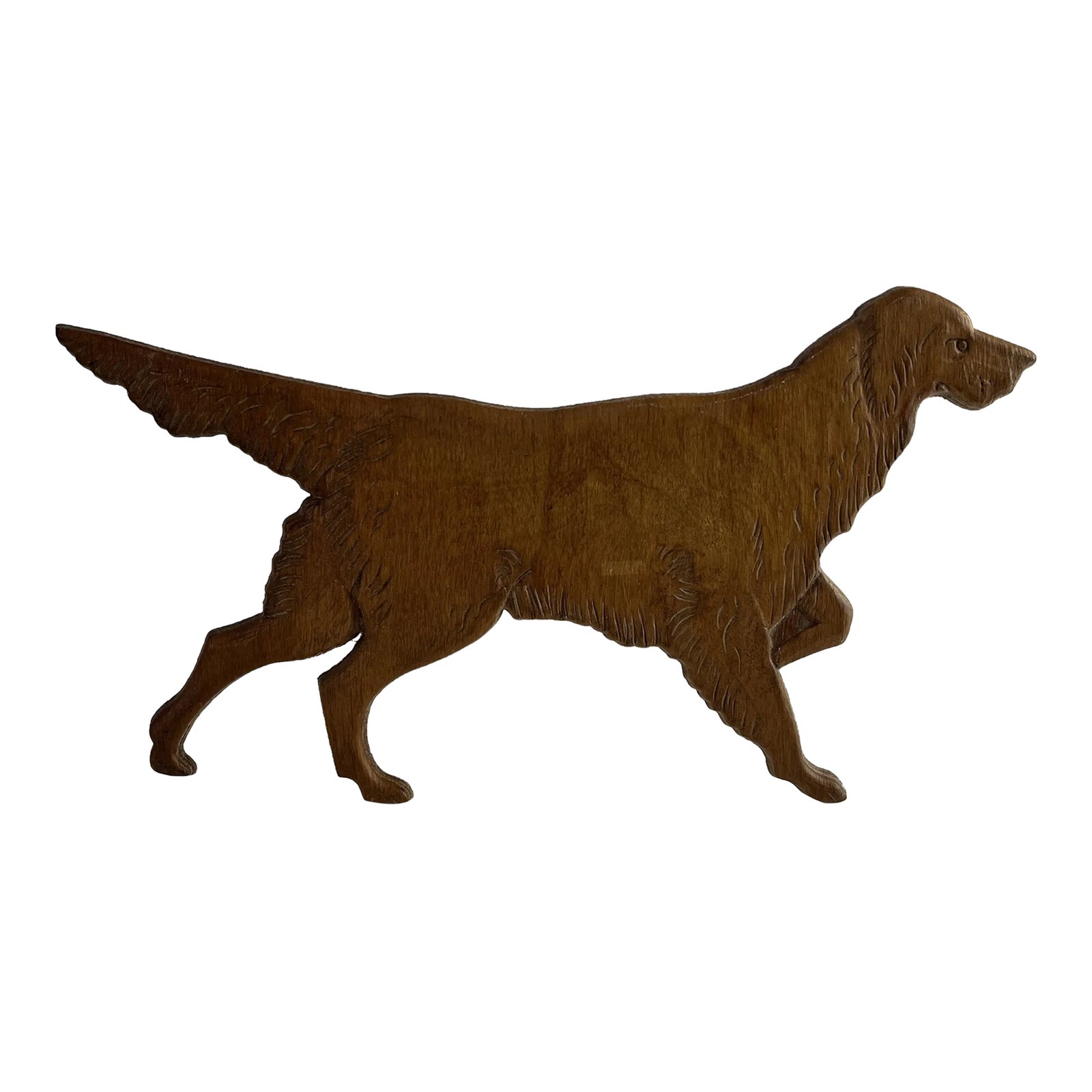 1960s Wood Pointer Retriever Dog | Chairish