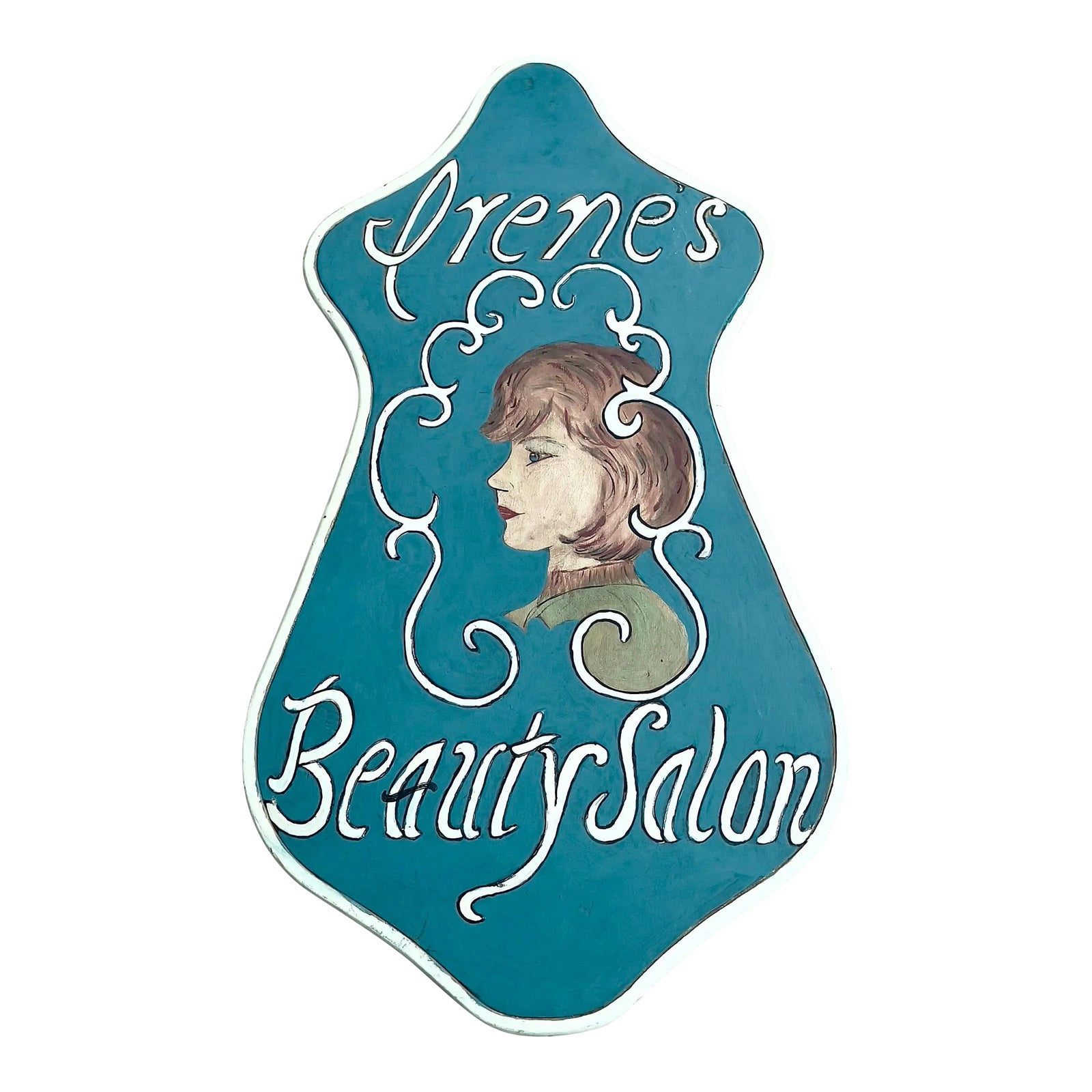 1960s Vintage Beauty Salon Sign Hand Painted Folk Art | Chairish