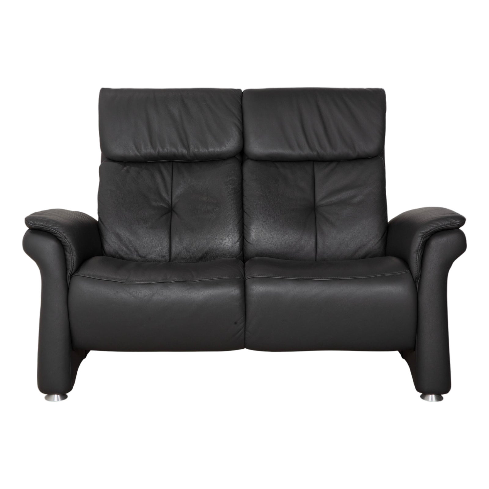 Dark Grey Leather Varia Two-Seater Sofa from Mondo | Chairish