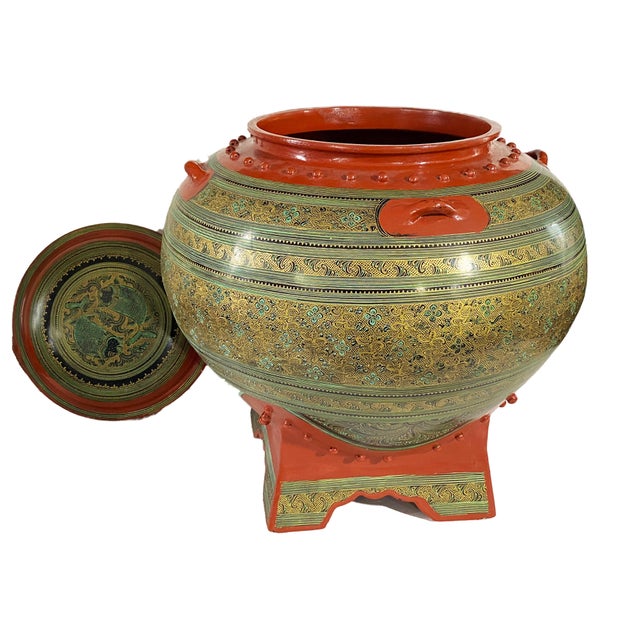 Museum Burmese Temple Offering Box /Vessel | Chairish