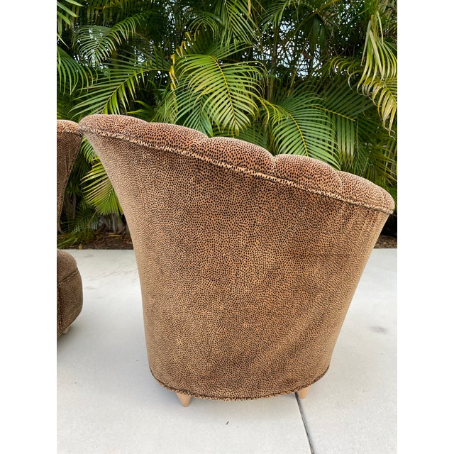 Art Deco Asymmetrical Shell Back Lounge Chairs- a Pair | Chairish