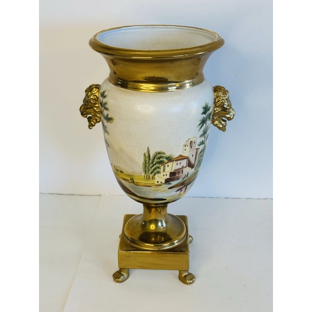 Late 20th Century Chelsea House Chinoiserie Hand Painted Urn With Gold ...