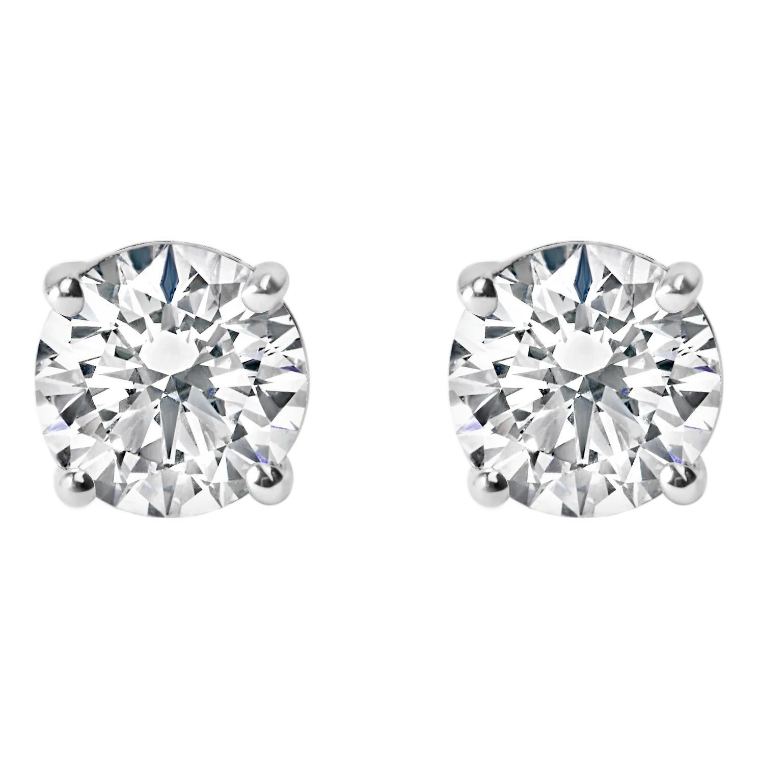 Platinum 3.00 Cttw Round Lab Grown Diamond Solitaire Stud Earrings ...