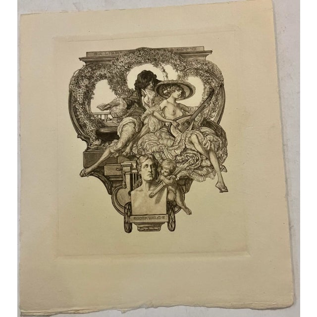 19th Century Etching Commemorating Oscar Wilde | Chairish