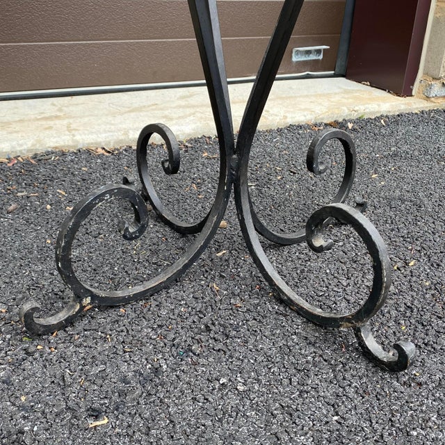 Mid-Century Modern Sculptural Wrought Iron Tall Plant Stand | Chairish