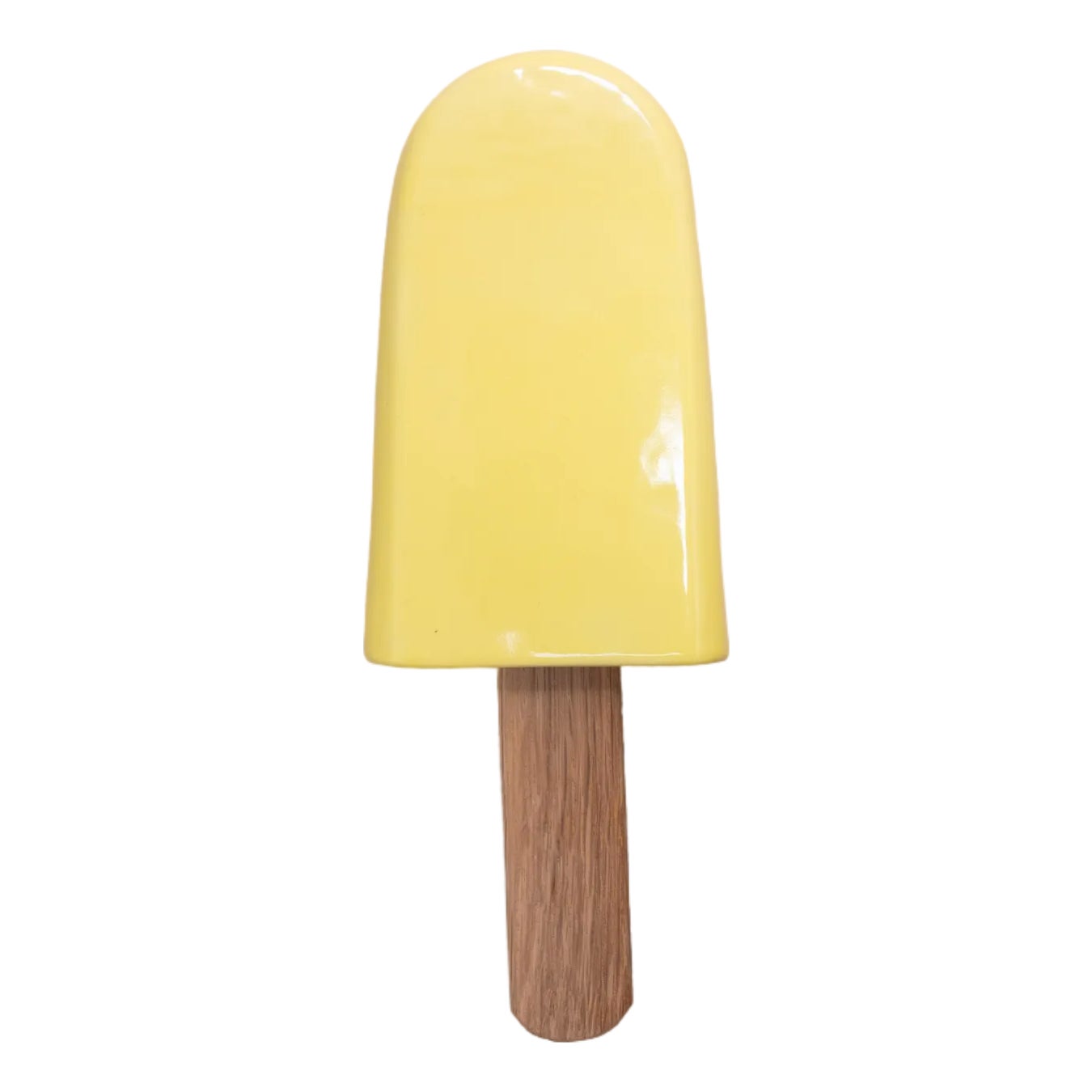 Yellow Ice Pop Ceramic Wall Sculpture With Natural Oak Wood Stick ...