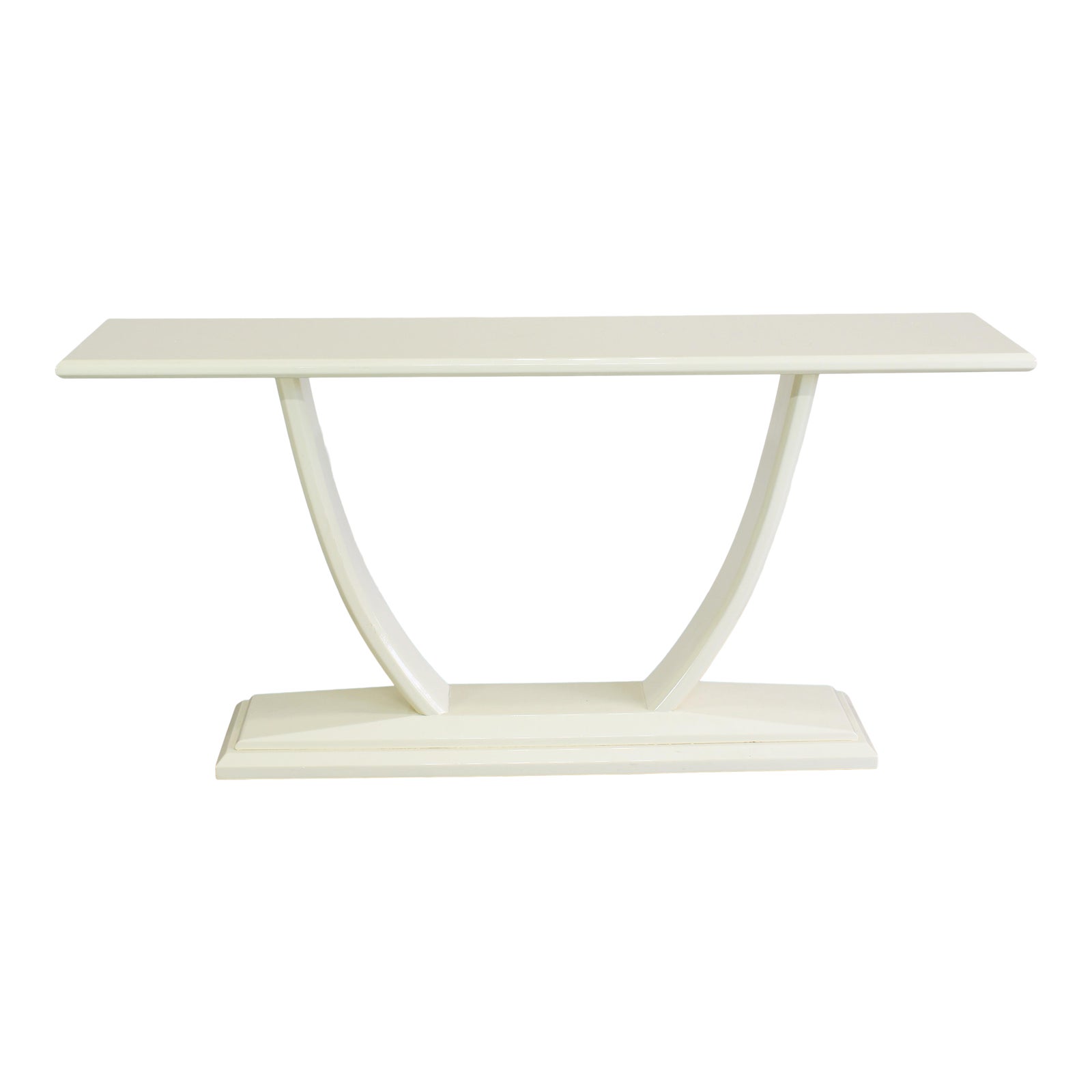 Arch Deco Style Curved Lacquered Console Table | Chairish