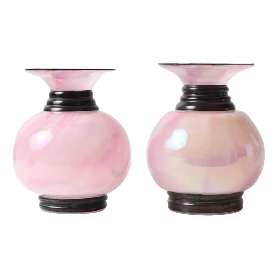Spatter Glass Vases from Jean Beck, 1920s, Set of 2 | Chairish