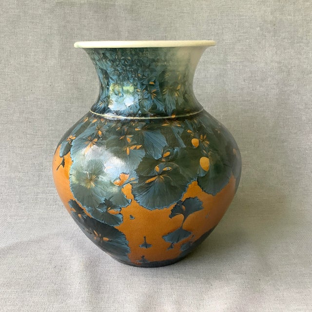 1990s Signed and Dated Phil Morgan Crystalline Glazed Large Ceramic ...