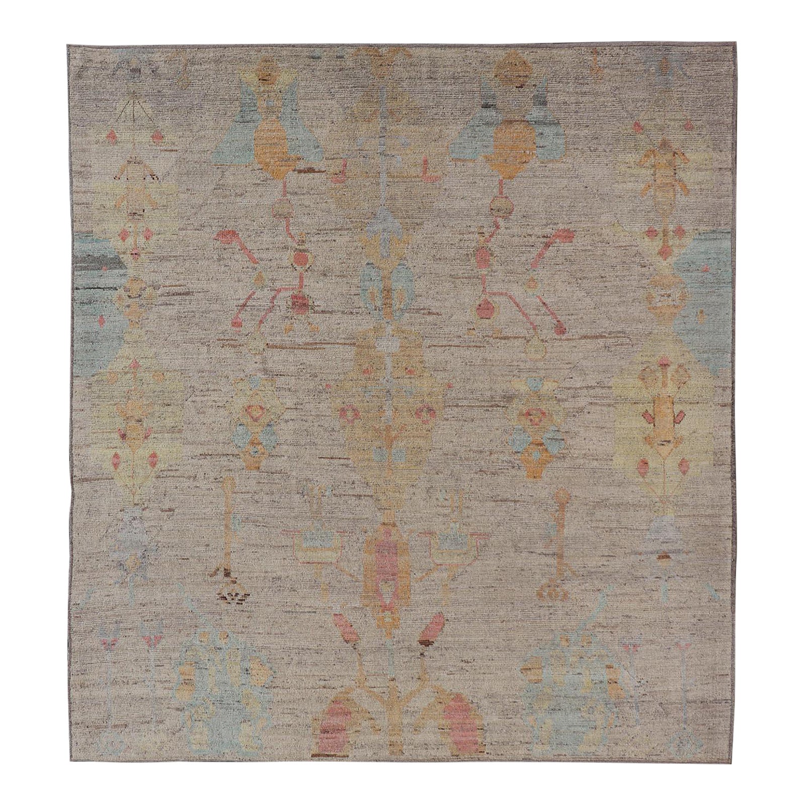 Modern Hand-Knotted Rug With All-Over Sub-Geometric Design in ...