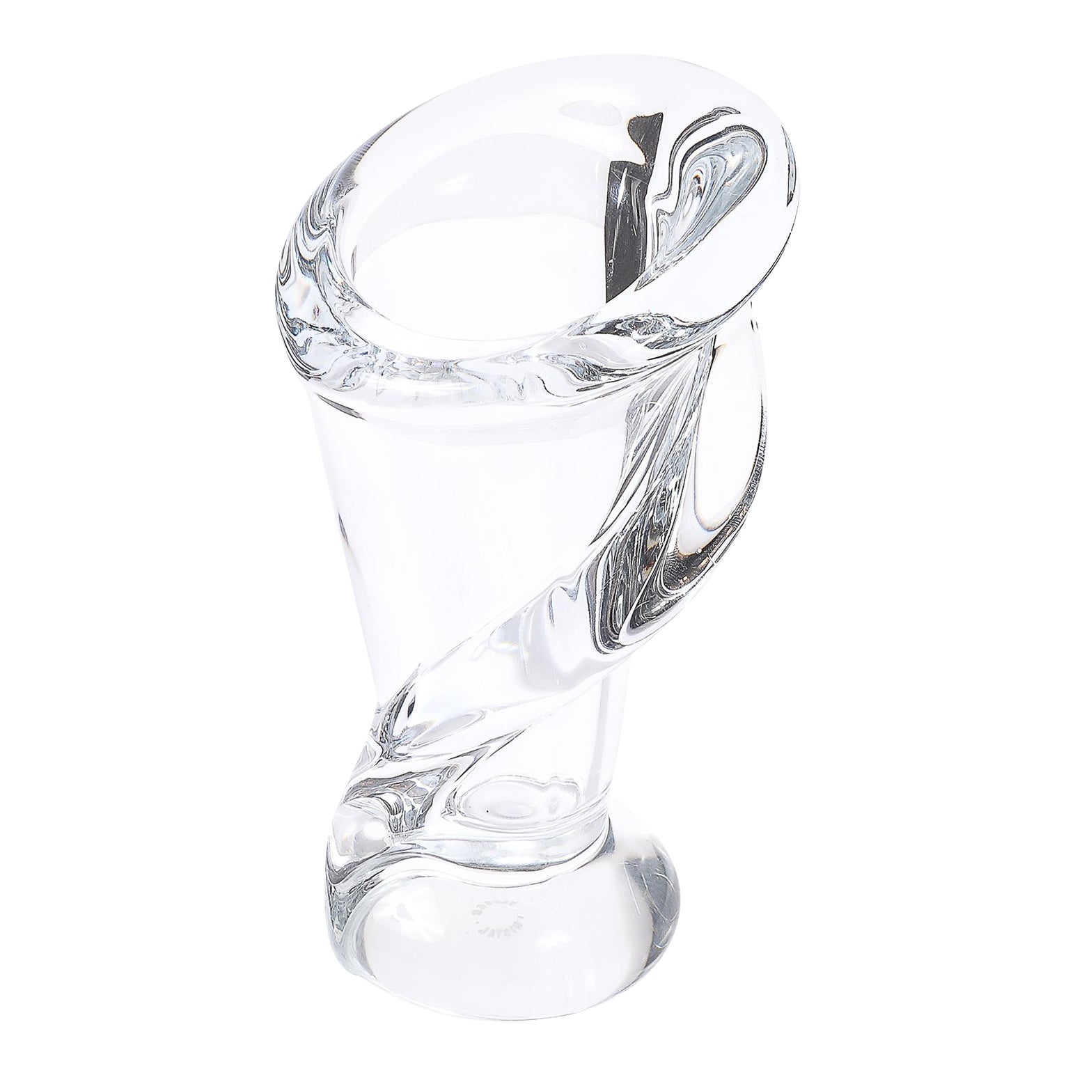 Mid-Century Modernist Crystal Vase With Amorphic Single Helix Signed ...