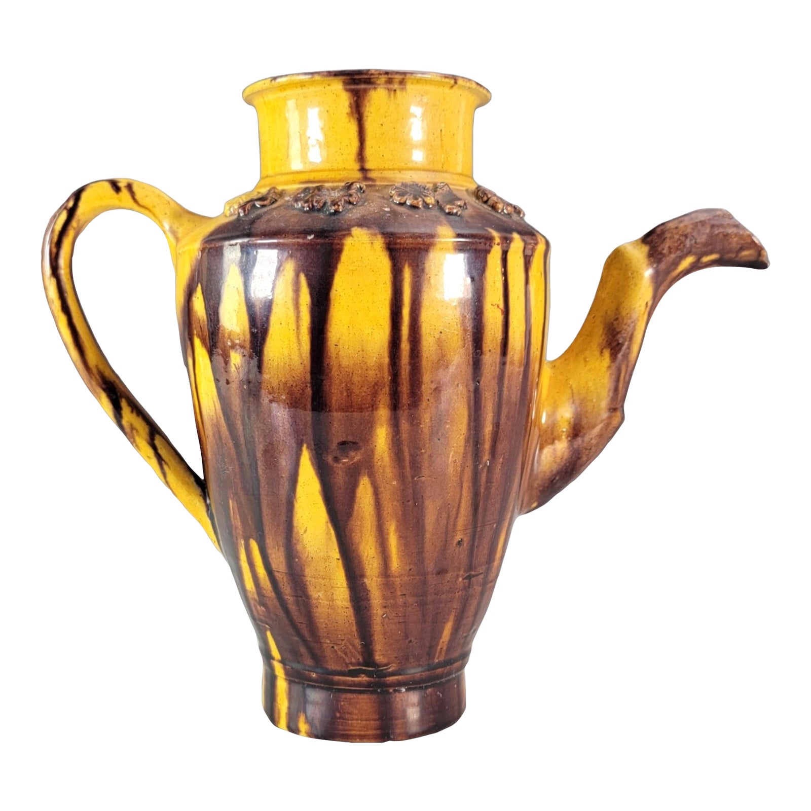 Vintage Yellow Coffee Pot Glazed Ceramic Home Decor Mexico Pottery ...