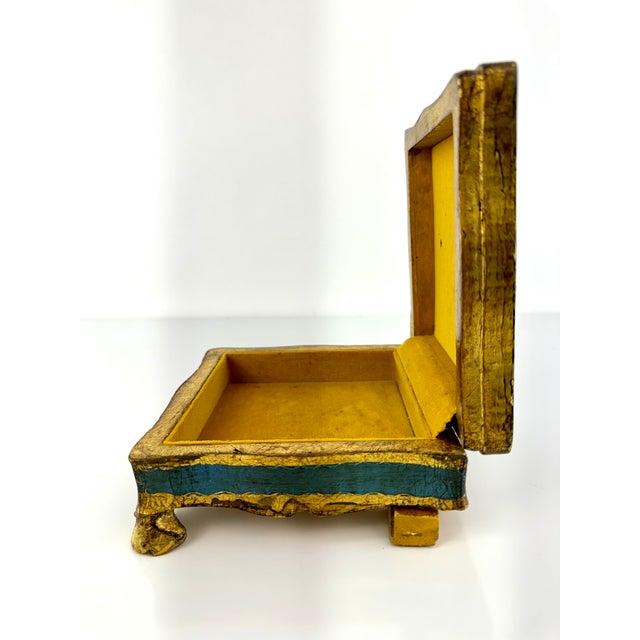 Vintage Mid Century Italian Hand Painted Footed Box | Chairish