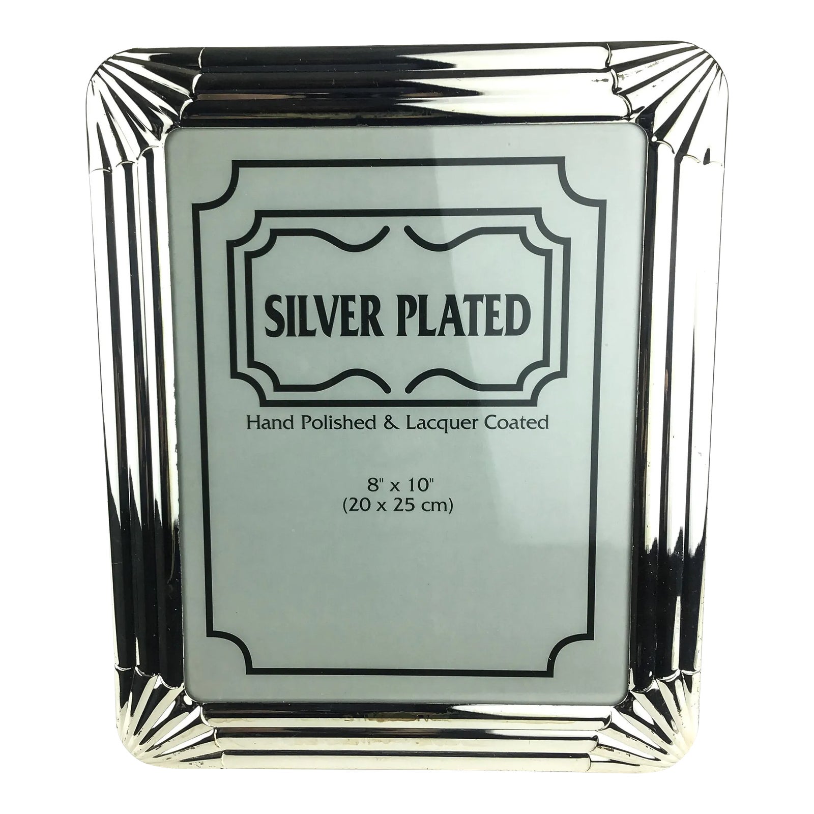 Silver Plate 8 X 10 Art Deco Design Photo Frame | Chairish
