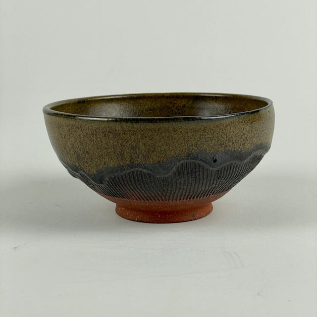 Vintage 1980s Signed Ceramic Bowl in Drip Glaze and Earth Tone Colors ...
