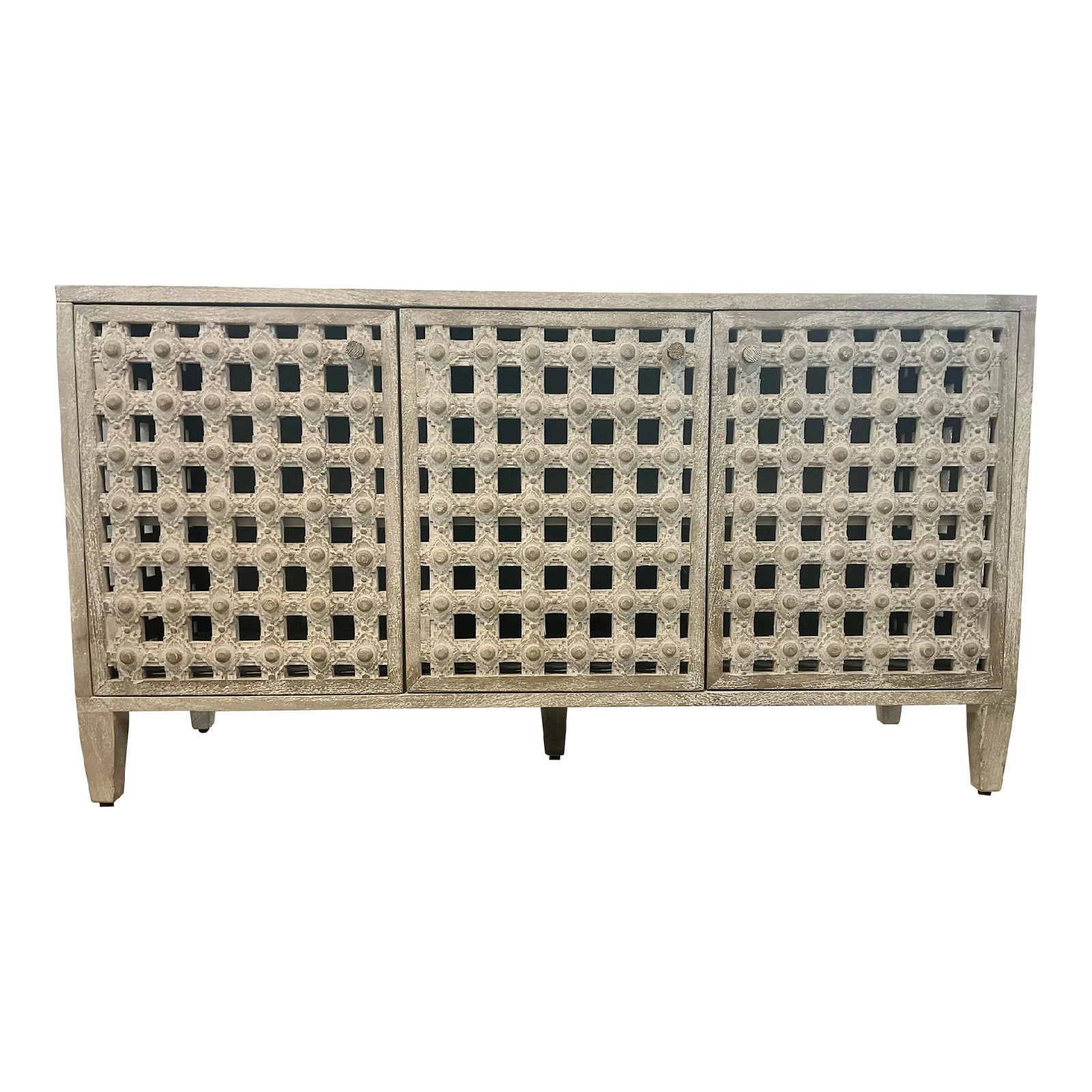 Made Goods Organic Modern Carved Light Gray Mango Wood Orson Buffet ...