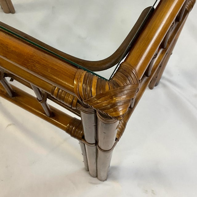 Vintage 1970s Boho Chic Bamboo Console Table. | Chairish