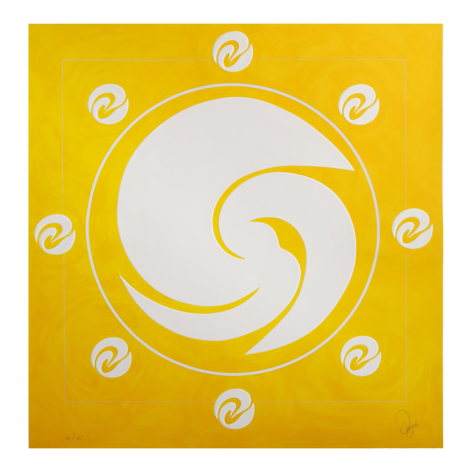 Orbit Yellow, Signed Abstract Screenprint by Jack Youngerman | Chairish
