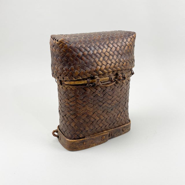 Early 20th Century Asian Covered Basket | Chairish