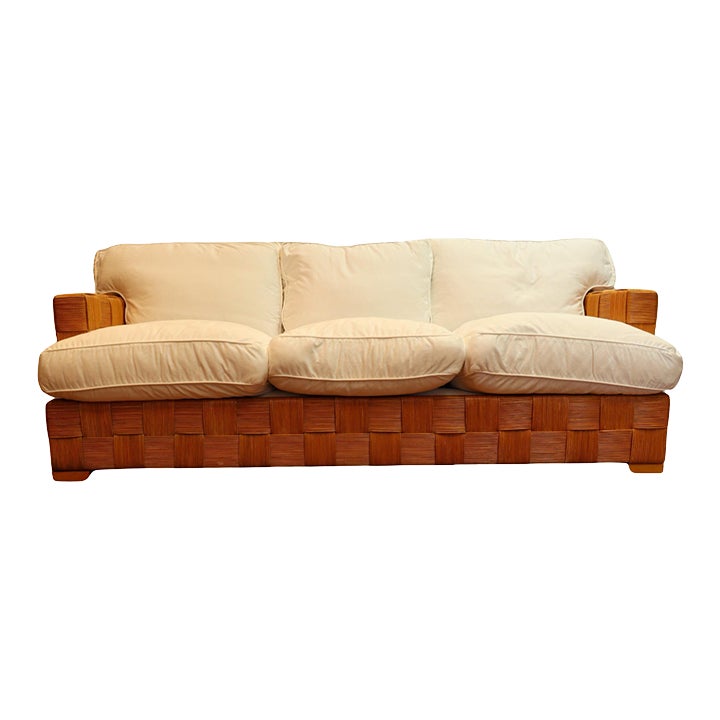 Circa 1990 John Hutton for Donghia Block Island Rattan Sofa With New ...
