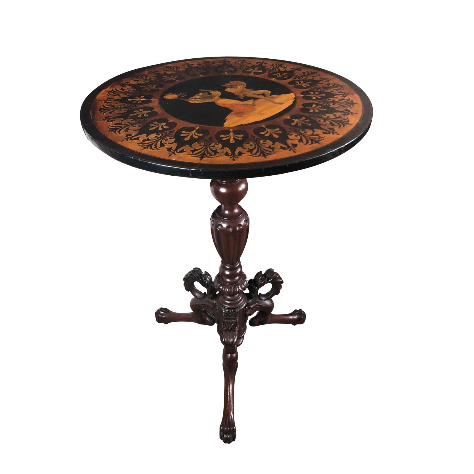 1860's Swiss Inlaid Occasional Table | Chairish