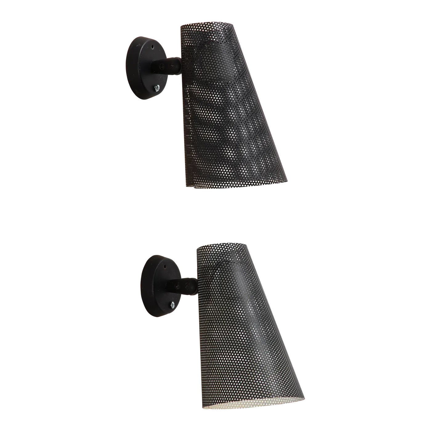 Pair of Black Model 5615 Rigitulle Sconces by J. Biny for Lita - France 1950s | Chairish