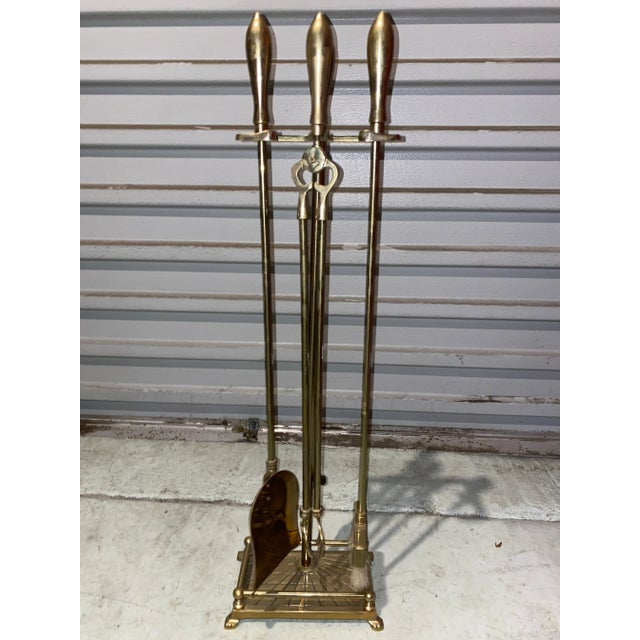 1970s Brass Hollywood Regency Fire Tools Set- 5 Pieces | Chairish