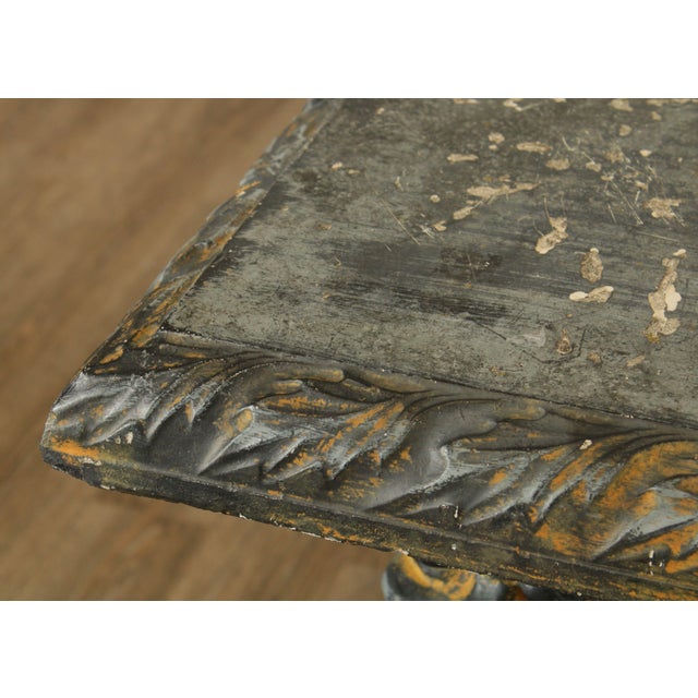 Vintage Cast Stone Winged Griffin Console Table | Chairish