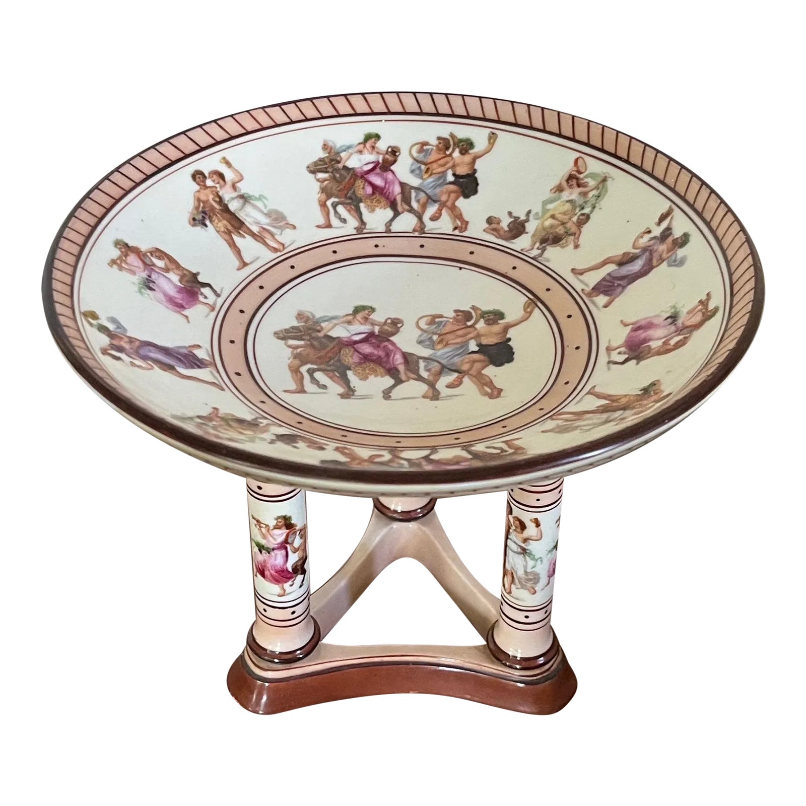 Antique 19th Century German Grand Tour Theben Porcelain Tazza or ...