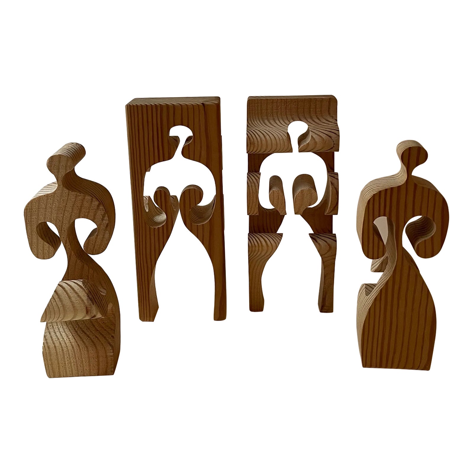 Mid 20th Century Vintage Gunnar Kanevad Pine Wood Abstract Figural ...