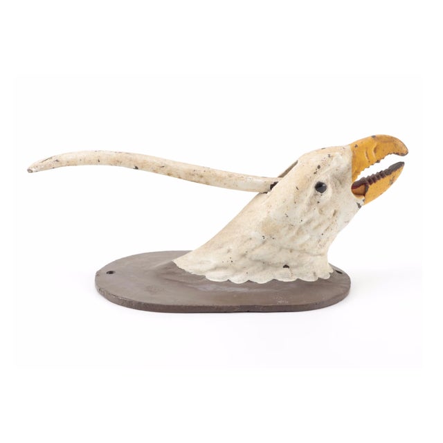 Early 20th Century Painted Cast Iron Bald Eagle Head Wall Mounted ...