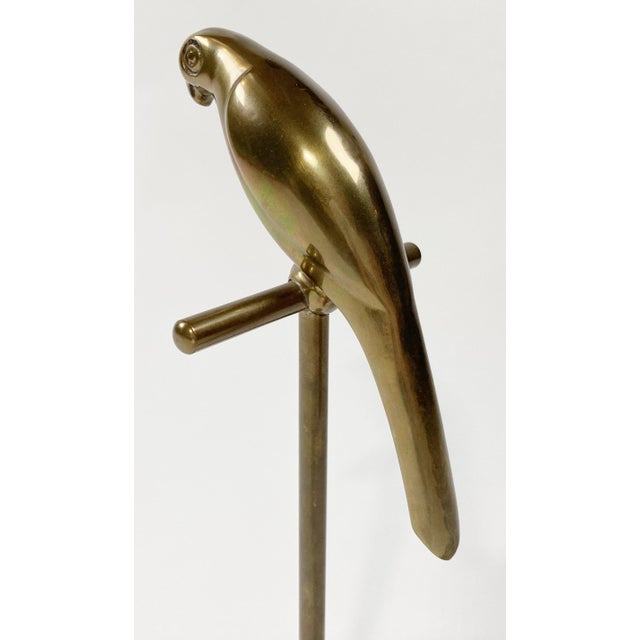 Vintage Brass Parrot on Bar Perch | Chairish