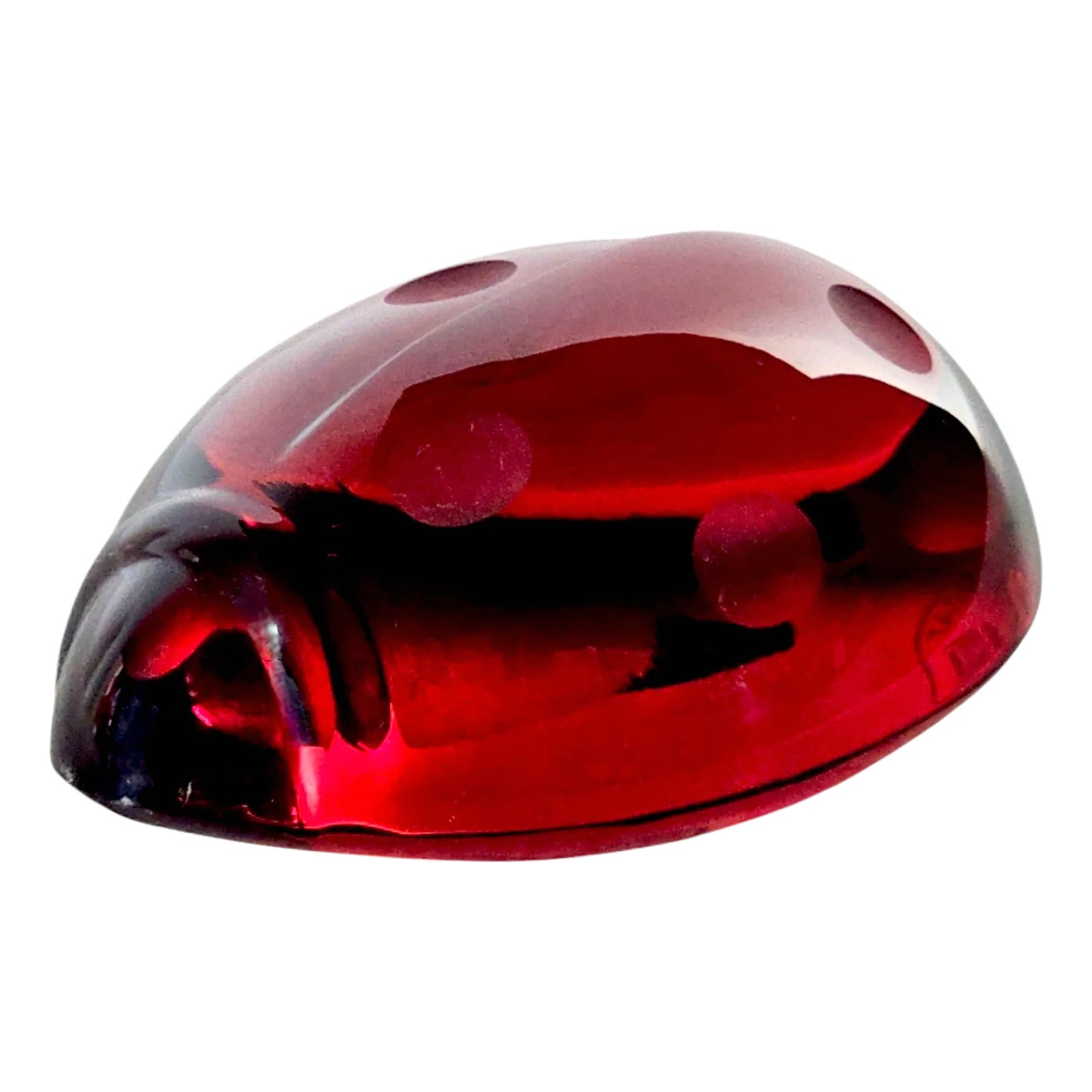 Baccarat Red Crystal Ladybug Paperweight – Rare French Art Glass 2.75 ...