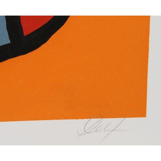 Victor Delfin, "Orange Fighting Cocks," Serigraph | Chairish